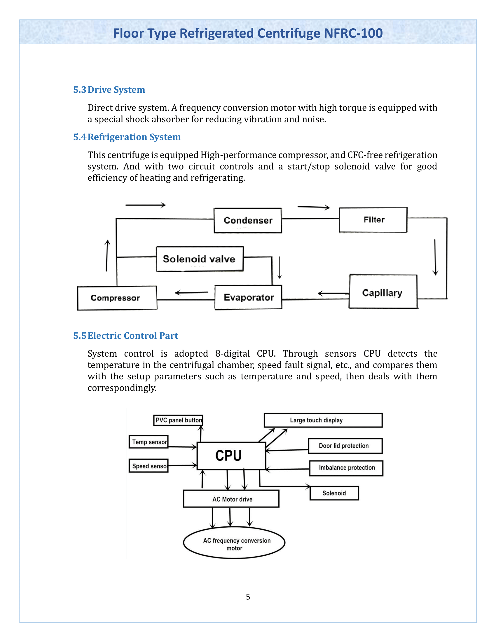 Floor Type Refrigerated Centrifuge NFRC-100 Manual | Labnics